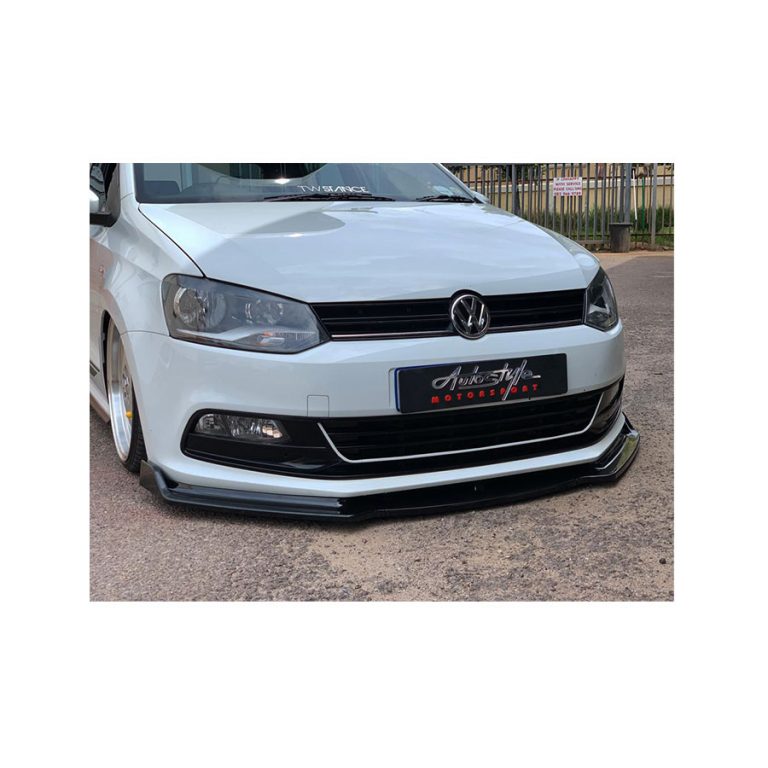VW Polo 6R 3pc Gloss Black Lower Front Bumper Spoiler - Autostyle ...