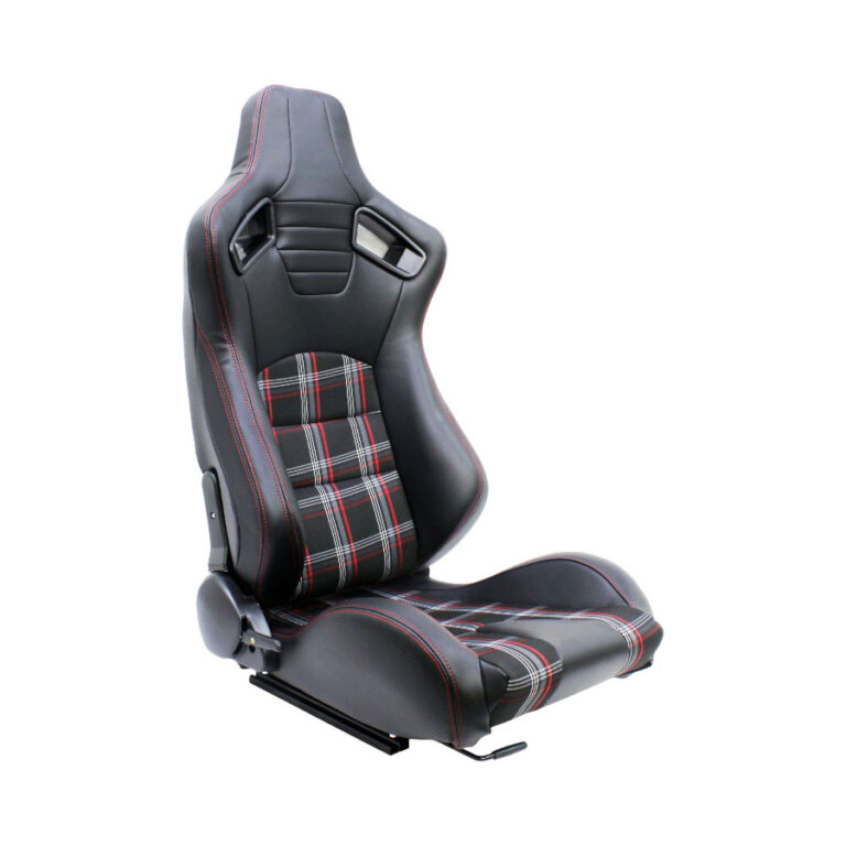 Evo Reclinable Racing Seats with Red Suede Finish (pair) - Autostyle ...