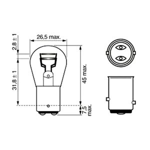 Bosch Headlight Bulb Eco Automotive Bulb P21/5W 12V 21/5Watt ...