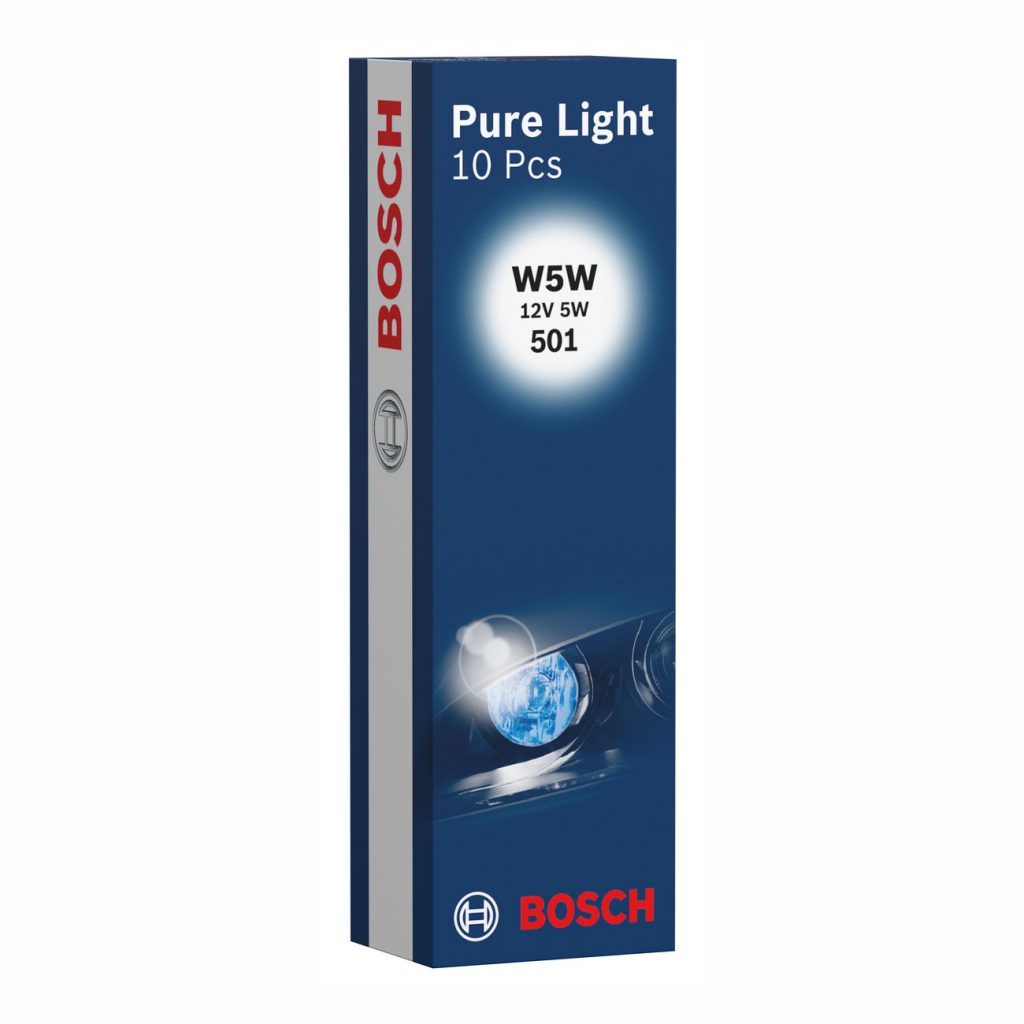 Bosch Headlight Bulb Pure Light Automotive Bulb W5W 12V 5Watt (each ...