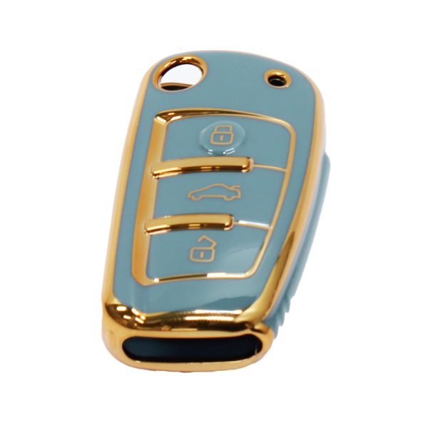 Key Cover Suitable for Volkswagen Key-Less Gloss Black & Rose Gold ...