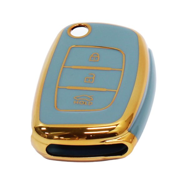 Key Cover Suitable for Volkswagen 3-Button Storm Grey & Rose Gold ...