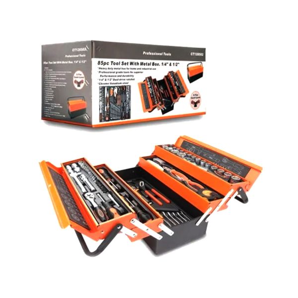 Professional Tools 85 Pc Chrome Vanadium Tool Set With Metal Box ...