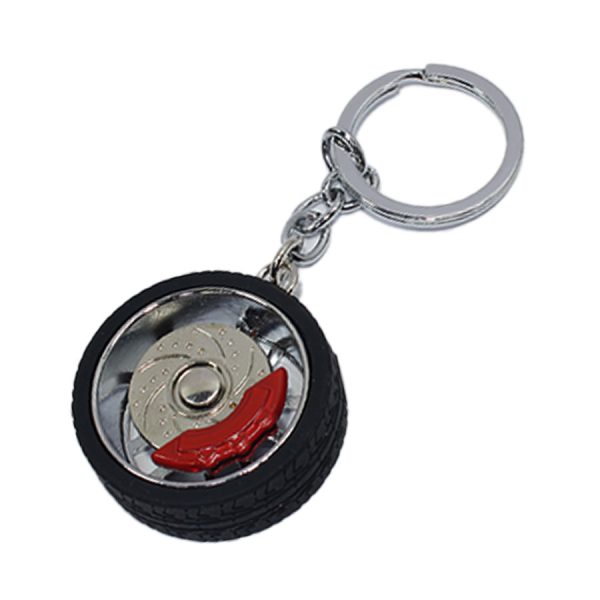 Keyring with Alloy Wheel & Tyre and Brake Caliper Design (Chrome) - Autostyle Motorsport South ...