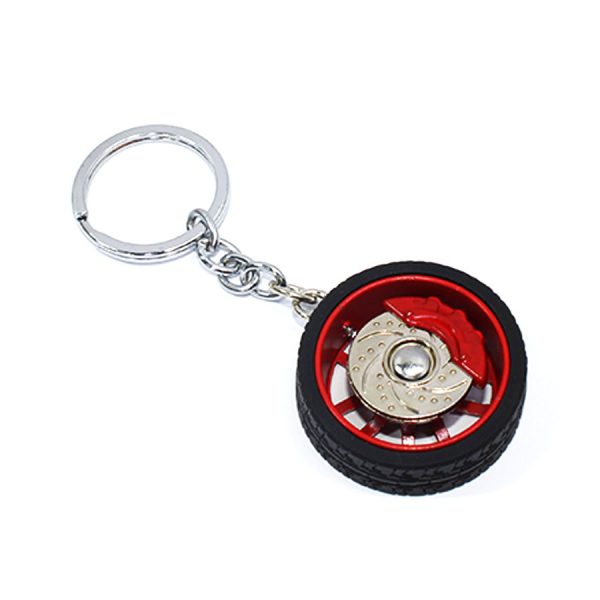 Keyring with Alloy Wheel & Tyre and Brake Caliper Design (Red ...