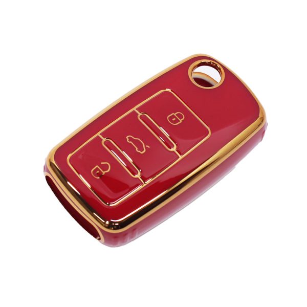 Nex VW Golf mk7 Key Cover with Red & Black Leather Finish - Autostyle ...