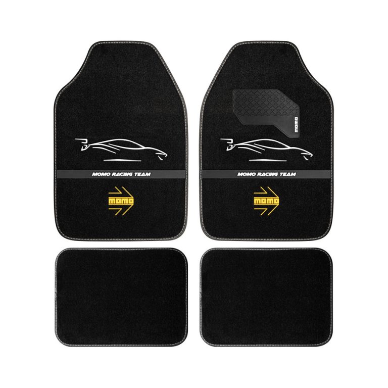 Momo CM4A7BWRH Racing Car Mats with White Stitch (set of 4) - Autostyle ...