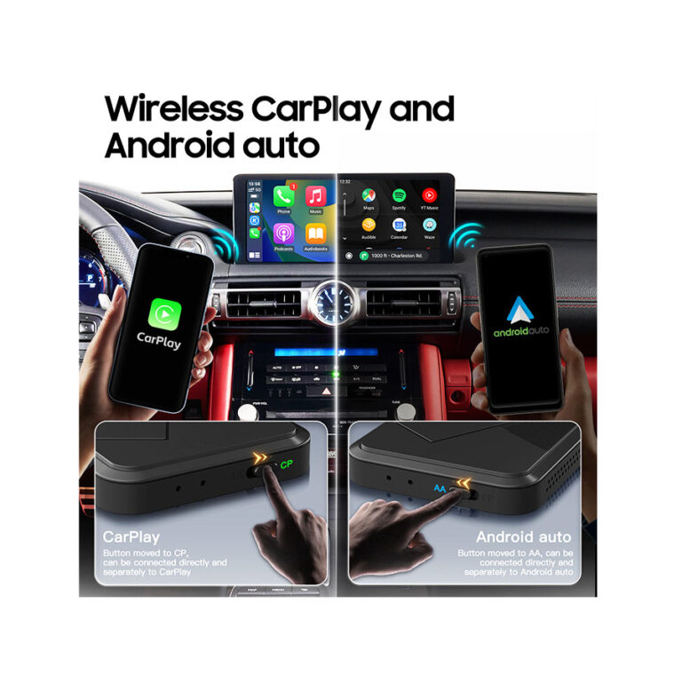 Android & Apple Carplay CP100 Wired to Wireless CarPlay + USB Adapter ...