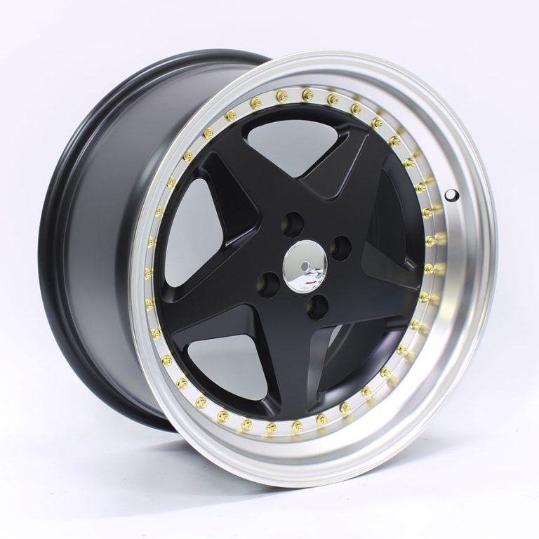17" CW 7662 4/100 Black with Gold Stud Alloy Wheels - Autostyle ...