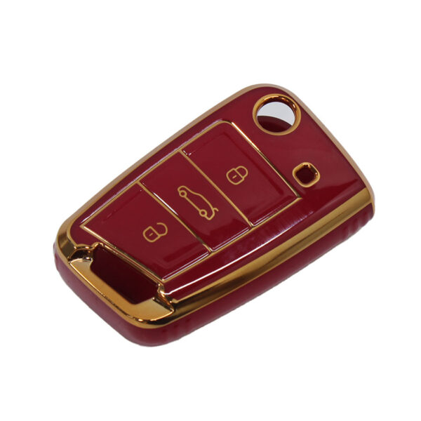 Nex VW Golf mk7 Key Cover with Red & Black Leather Finish - Autostyle ...