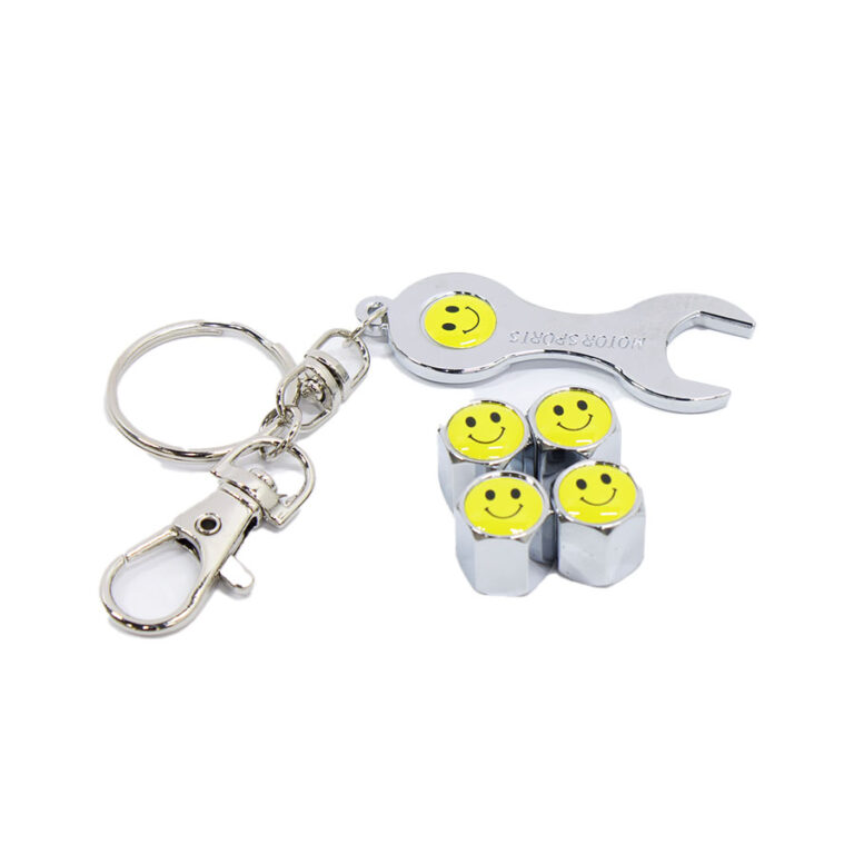 Smiley Emoji Design Valve Caps with Key - Autostyle Motorsport South Africa