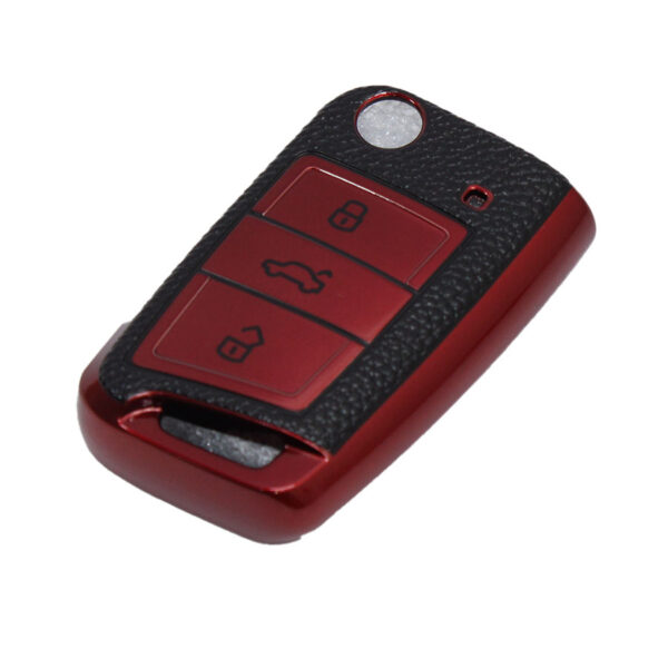 Nex VW Golf mk7 Key Cover with Red & Black Leather Finish - Autostyle ...