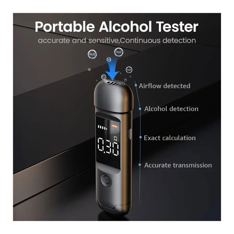 Alcohol Tester High-Accuracy Digital LCD Breathalyzer Analyzer (Blue ...