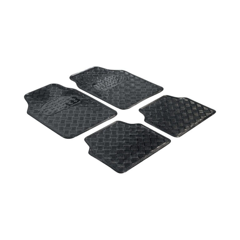 Plastic Aluminium Design Gloss Black Car Floor Mats - Autostyle ...