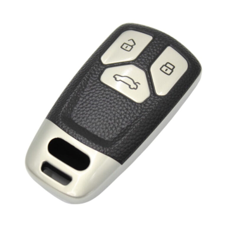 Rubber Key Cover For Audi Keys (Black & Metallic Silver) - Autostyle ...
