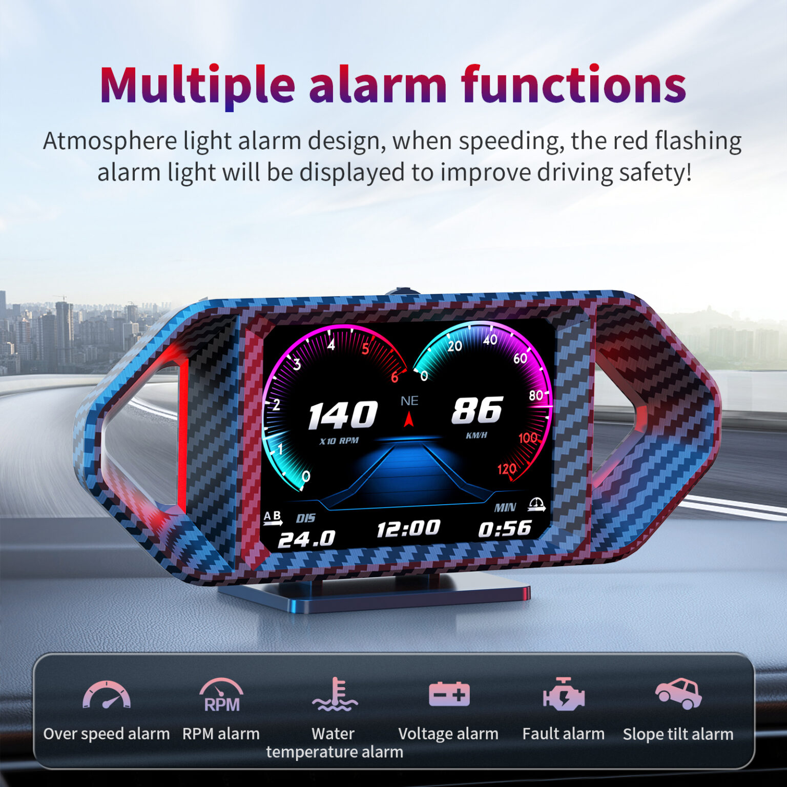 P26 OBD2 Head-Up Display With Carbon Fiber Design – Driving Score ...