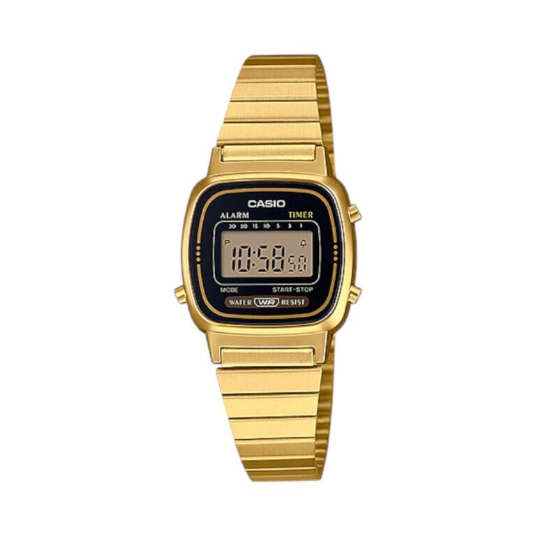 Casio Retro Gold with Black Face Digital Watch (LA670WGA-1DF ...