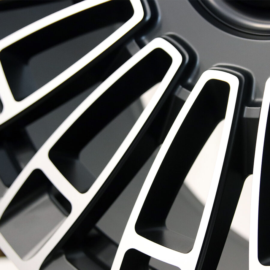 23" SKAR SKF-15 5/130 Matt Black Machined Face Forged Alloy Wheels ...