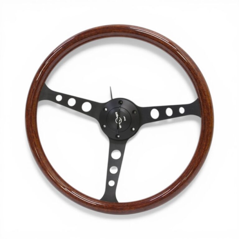GripForge Dark Woodgrain Vintage Steering Wheel with 6-hole Matt Black ...